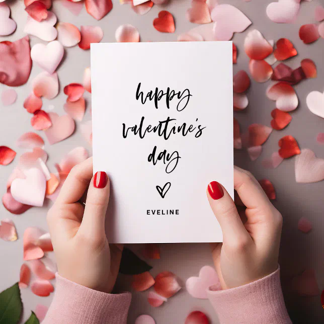 Black and White Casual Script and Heart Valentine Magnetic Invitation ...