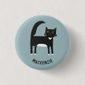 Black and White Cat Personalized Button | Zazzle