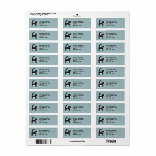 Black and White Cat Return Address Label | Zazzle