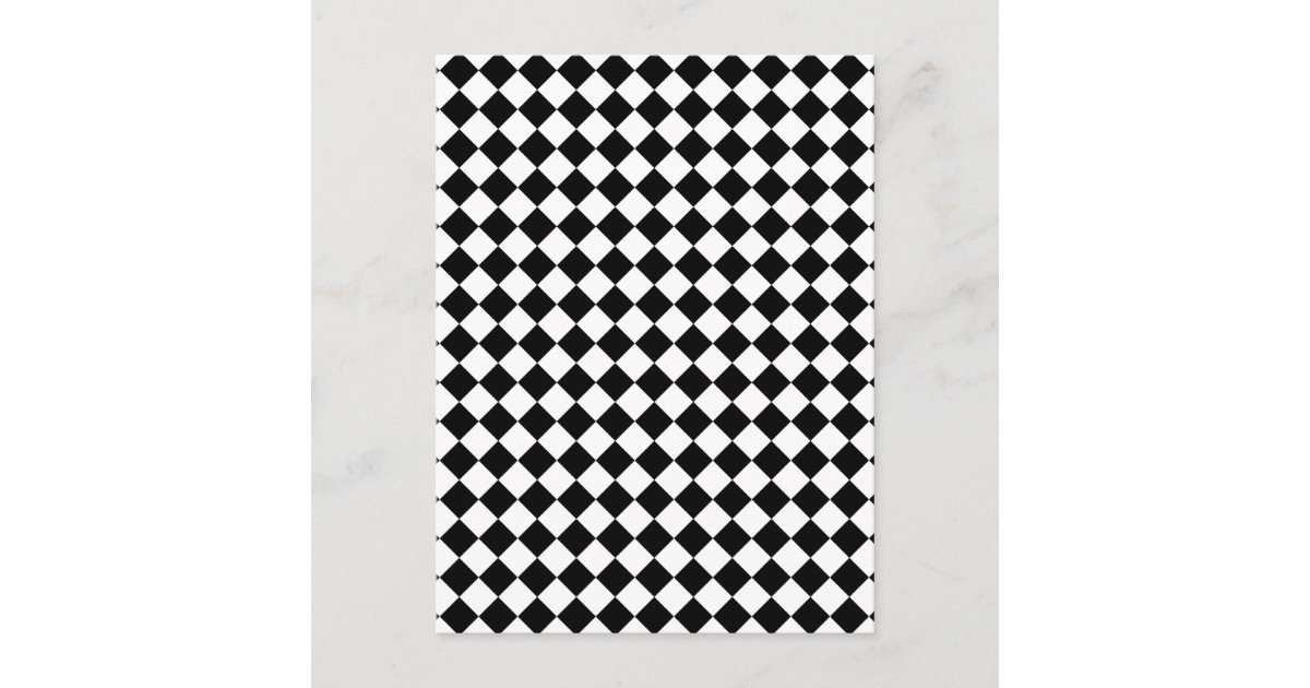 Black and White Checked Design Postcard | Zazzle