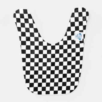 Black and White Checker Flag Baby Bib | Zazzle