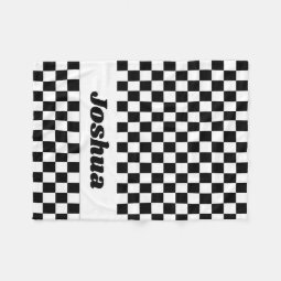 Black and White Checker Flag Fleece Blanket | Zazzle