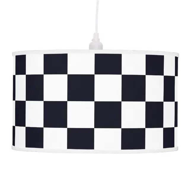 Black and White Checker Pattern Ceiling Lamp | Zazzle