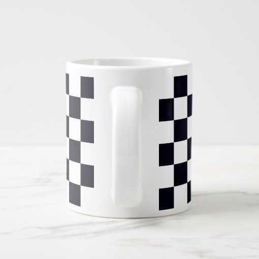Black and White Checker Pattern Giant Coffee Mug | Zazzle