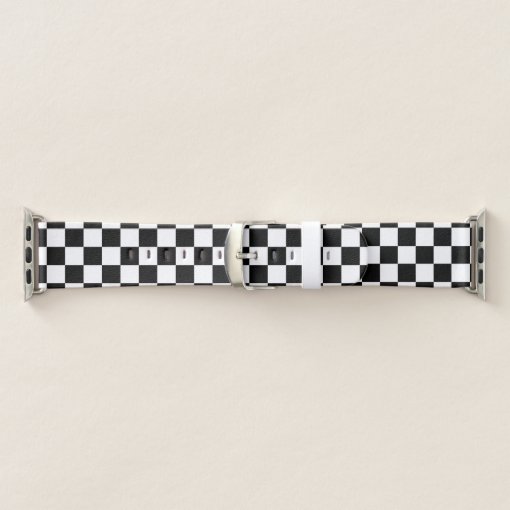Black and White Checkerboard Apple Watch Band | Zazzle