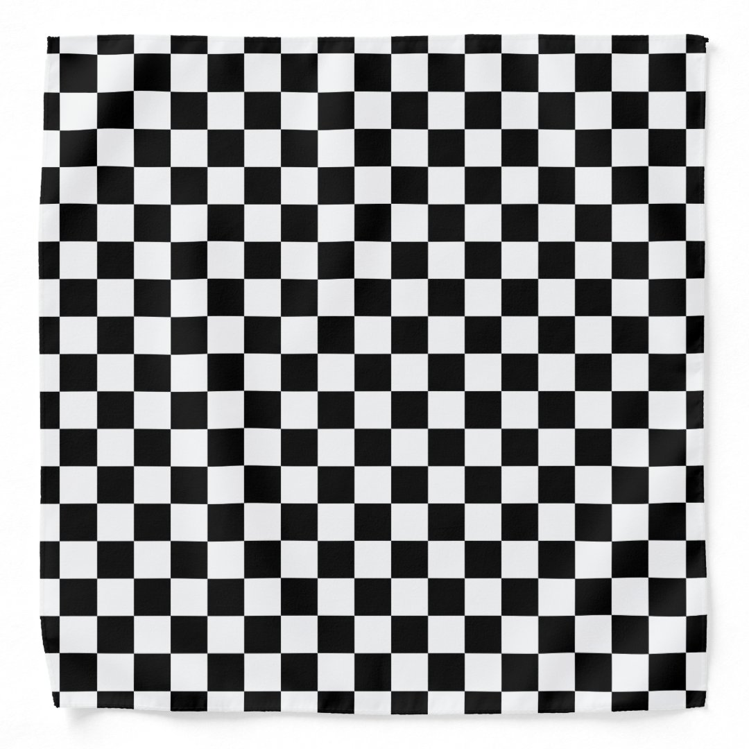 Black and White Checkerboard Bandana | Zazzle