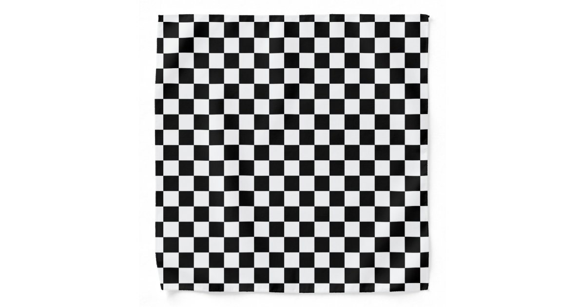 Black and White Checkerboard Bandana | Zazzle
