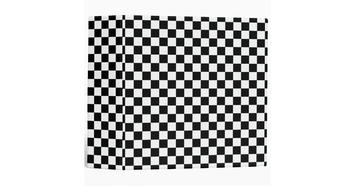 Black and White Checkerboard Binder | Zazzle