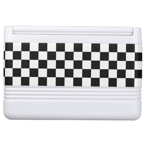Black and White Checkerboard Checkered Flag Cooler | Zazzle