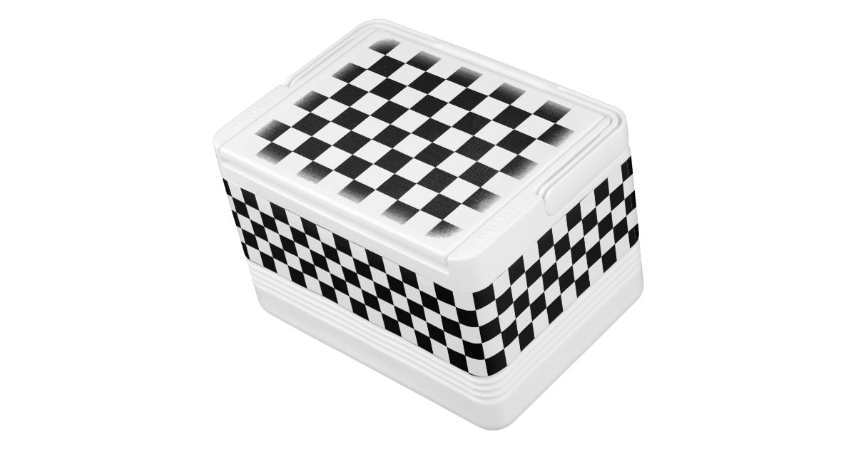 Black and White Checkerboard Checkered Flag Cooler | Zazzle