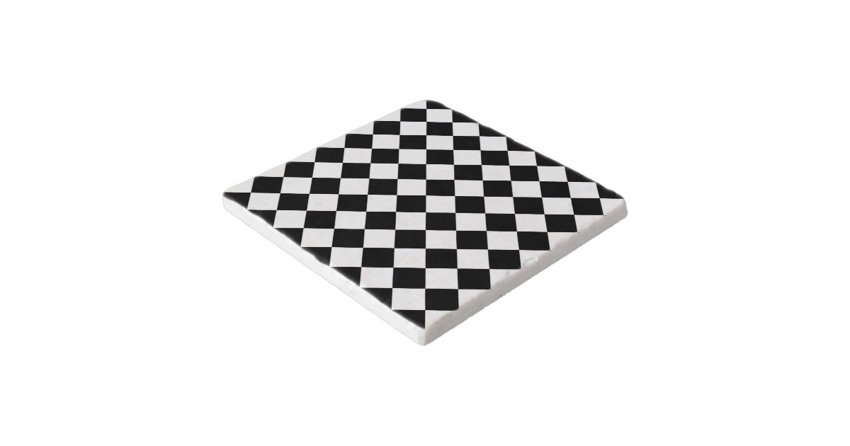 Black And White Checkerboard Checkered Flag Design Trivet | Zazzle