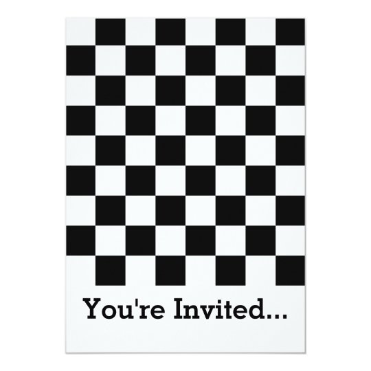Black and White Checkerboard Checkered Flag Invitation | Zazzle.com
