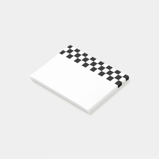 Black and White Checkerboard Checkered Flag Post-it Notes | Zazzle