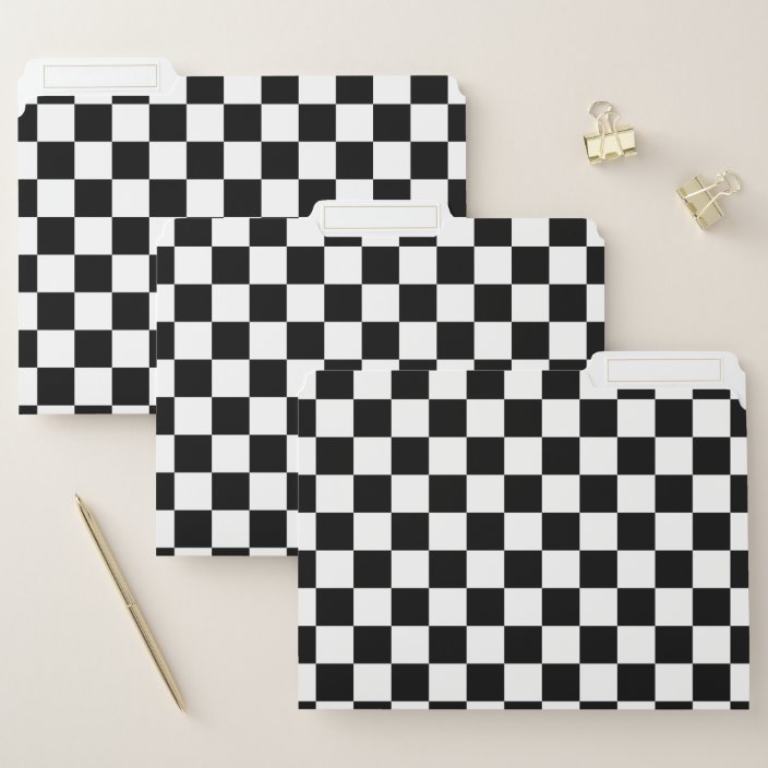 Black and White Checkerboard File Folder | Zazzle.com
