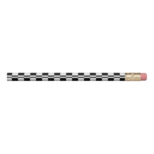 Black and White Checkerboard Pattern Pencil | Zazzle