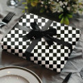 Black and White Checkerboard Pattern Wrapping Paper | Zazzle