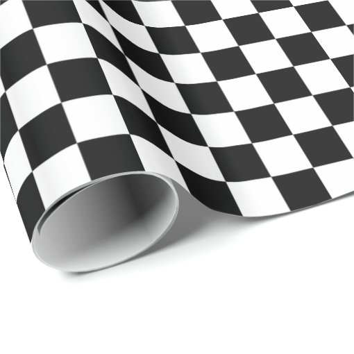 Black and White Checkerboard Pattern Wrapping Paper | Zazzle