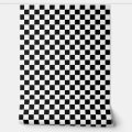 Black and White Checkerboard Racing Theme Wallpaper | Zazzle