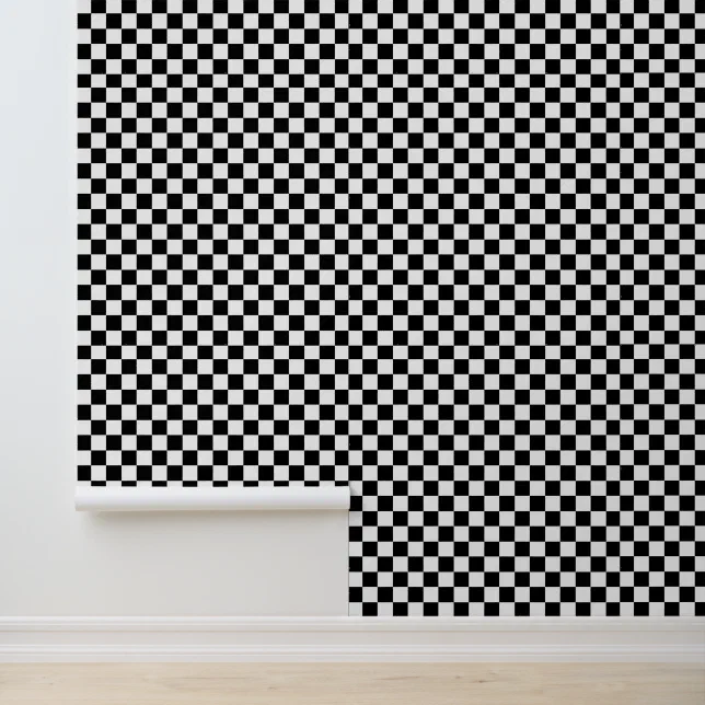 Black and White Checkerboard Racing Theme Wallpaper | Zazzle