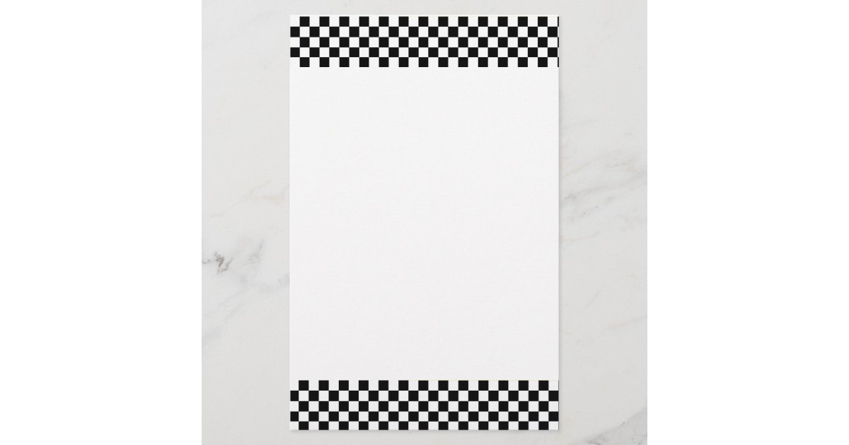 Black and White Checkerboard Stationery | Zazzle