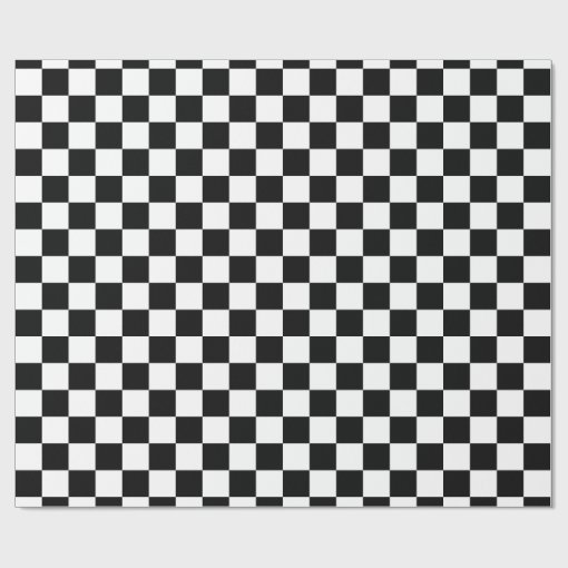 Black and White Checkerboard Wrapping Paper | Zazzle