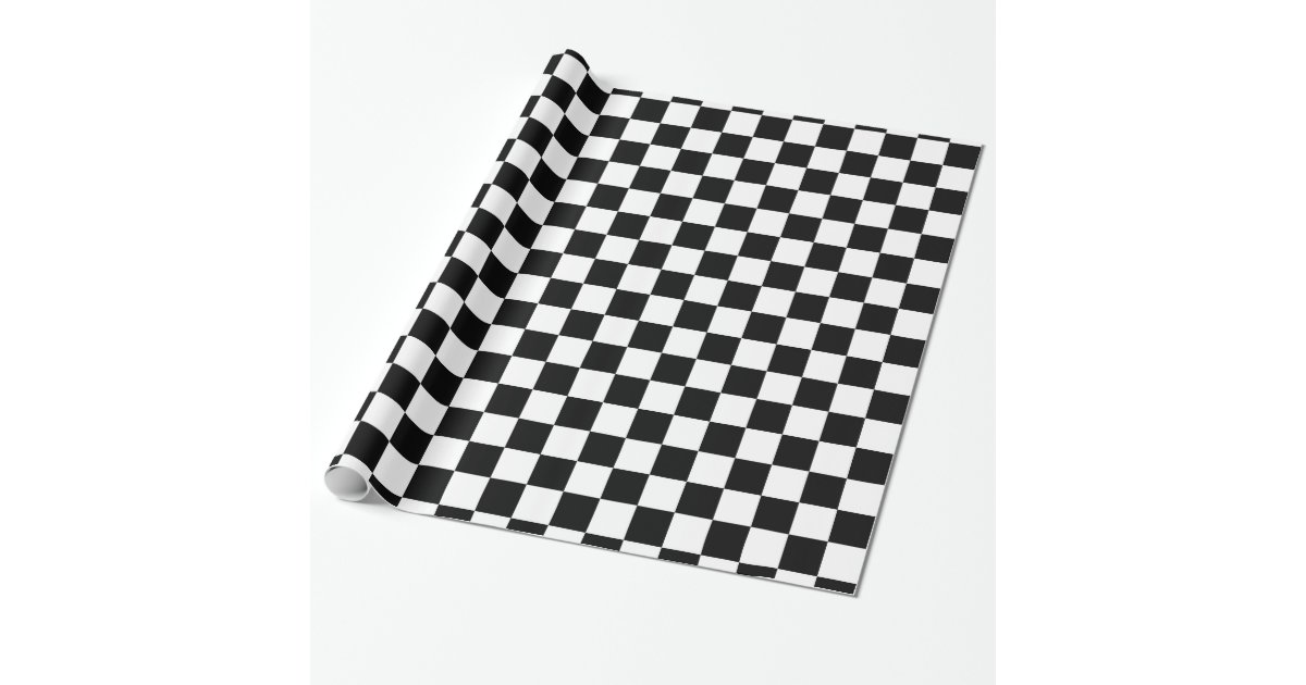 Black and White Checkerboard Wrapping Paper | Zazzle