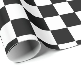 Black and White Checkerboard Wrapping Paper | Zazzle