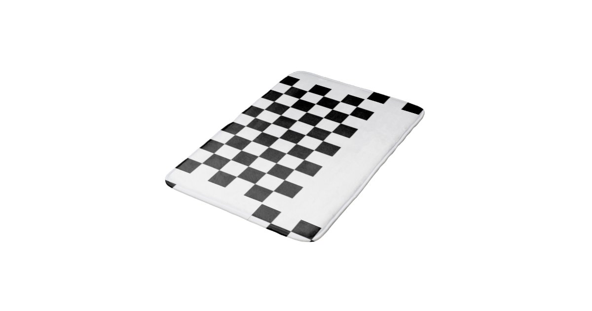 Black and white checkered bath mat | Zazzle