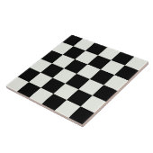 Black and White Checkered Check Pattern Ceramic Ti Ceramic Tile | Zazzle