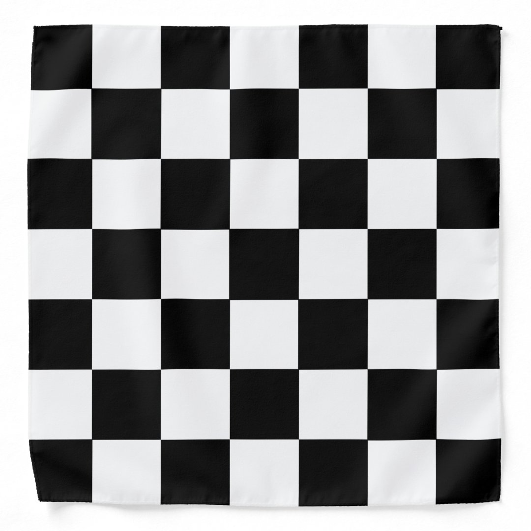 Black And White Checkered Checkerboard Pattern Bandana | Zazzle
