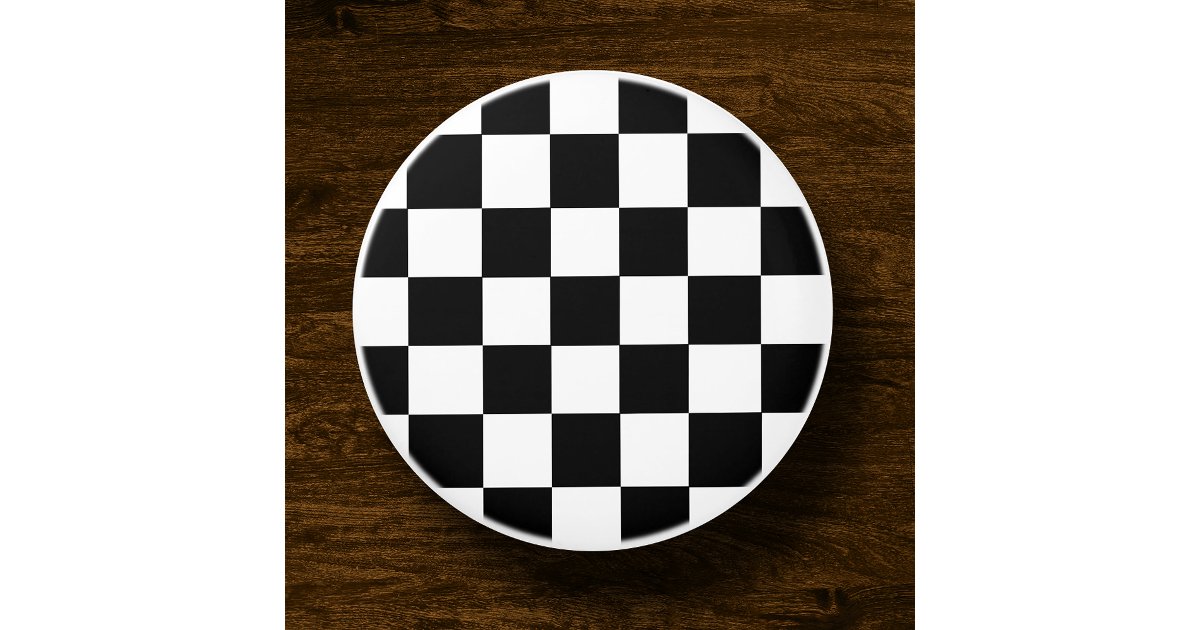 Black And White Checkered Checkerboard Pattern Ceramic Knob | Zazzle