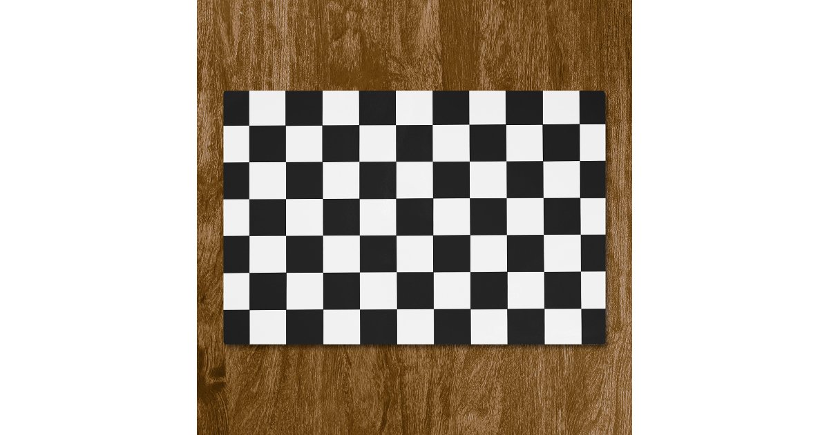 Black And White Checkered Checkerboard Pattern Placemat | Zazzle
