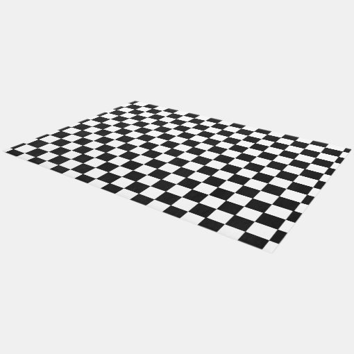 Black And White Checkered Checkerboard Pattern Rug | Zazzle