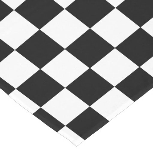 Black And White Checkered Checkerboard Pattern Short Table Runner | Zazzle