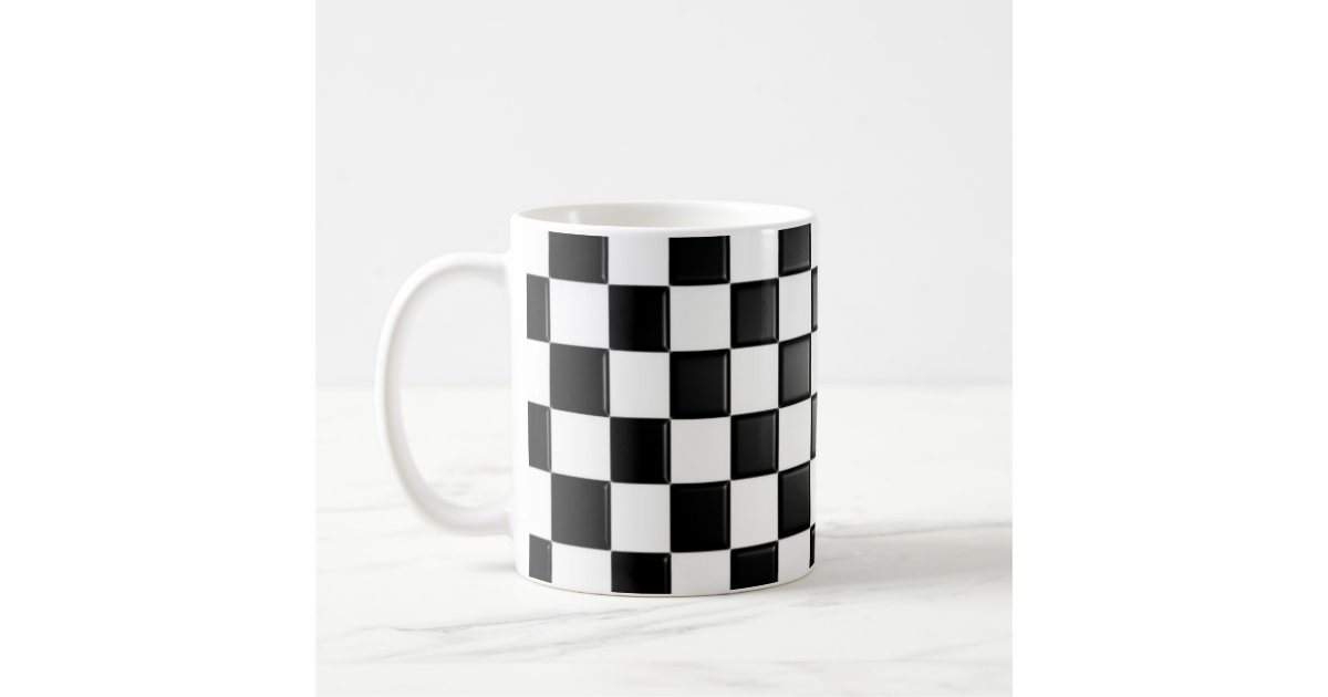 Black and white checkered coffee mug | Zazzle