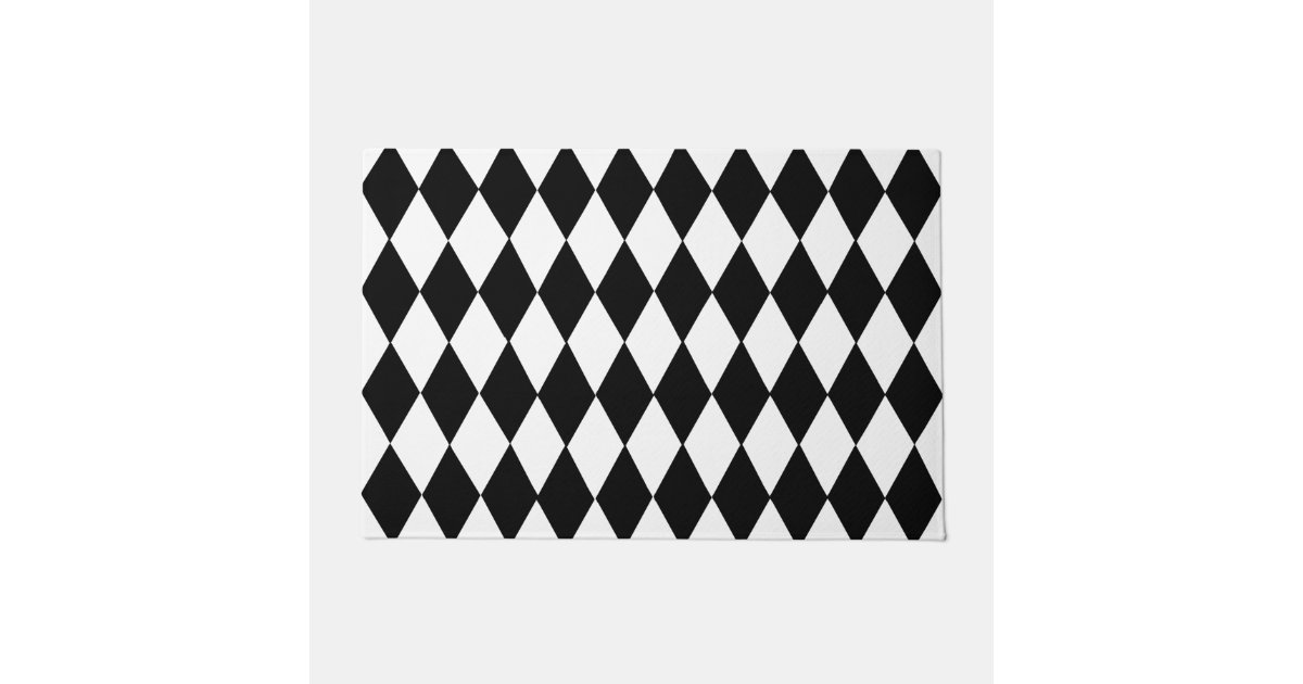 Black and White Checkered Door Mat | Zazzle