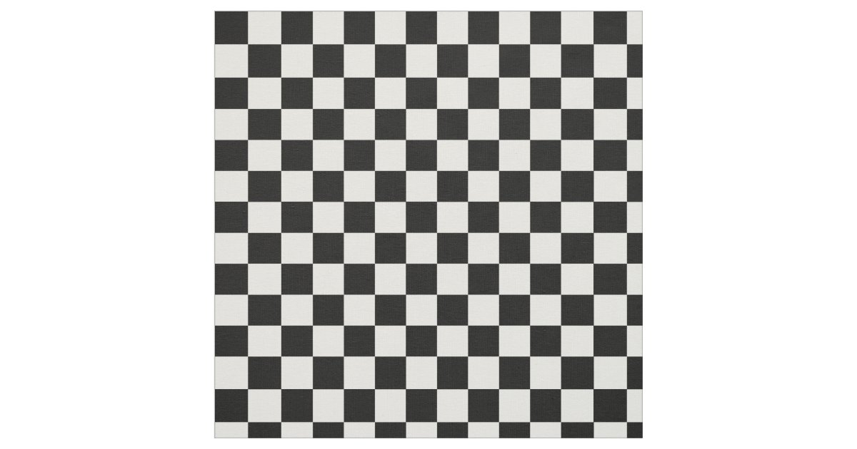 Black and White Checkered Fabric | Zazzle