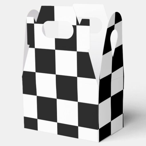 Black and White Checkered Flag Boys Party Gift Box | Zazzle