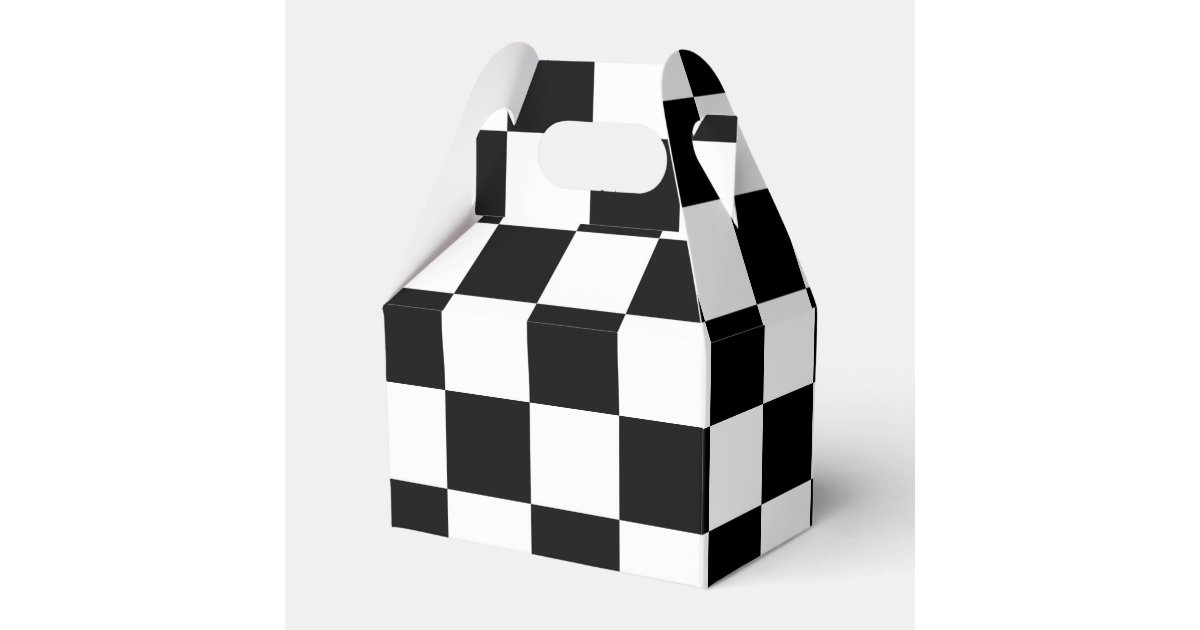 Black and White Checkered Flag Boys Party Gift Box | Zazzle
