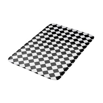 Black and White Checkered Foam Bath Mat | Zazzle