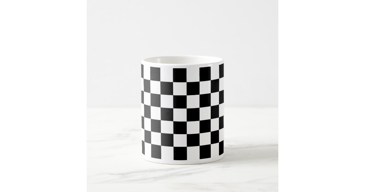 Black and White Checkered Mug | Zazzle
