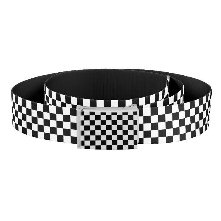 Black and White Checkered Pattern Belt | Zazzle