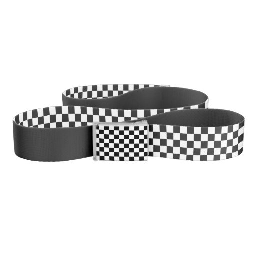 Black and White Checkered Pattern Belt | Zazzle