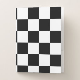Black and White Checkered Pattern Pocket Folder | Zazzle
