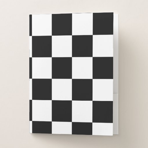 Black and White Checkered Pattern Pocket Folder | Zazzle