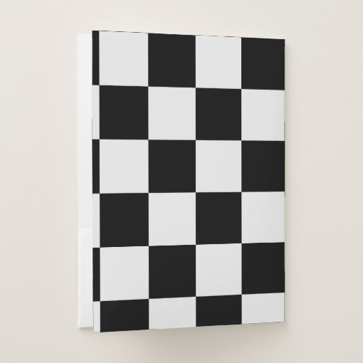 Black and White Checkered Pattern Pocket Folder | Zazzle