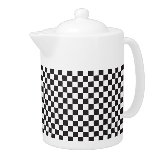 Black And White Checkered Pattern Teapot | Zazzle.com