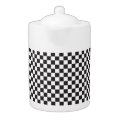 Black And White Checkered Pattern Teapot | Zazzle