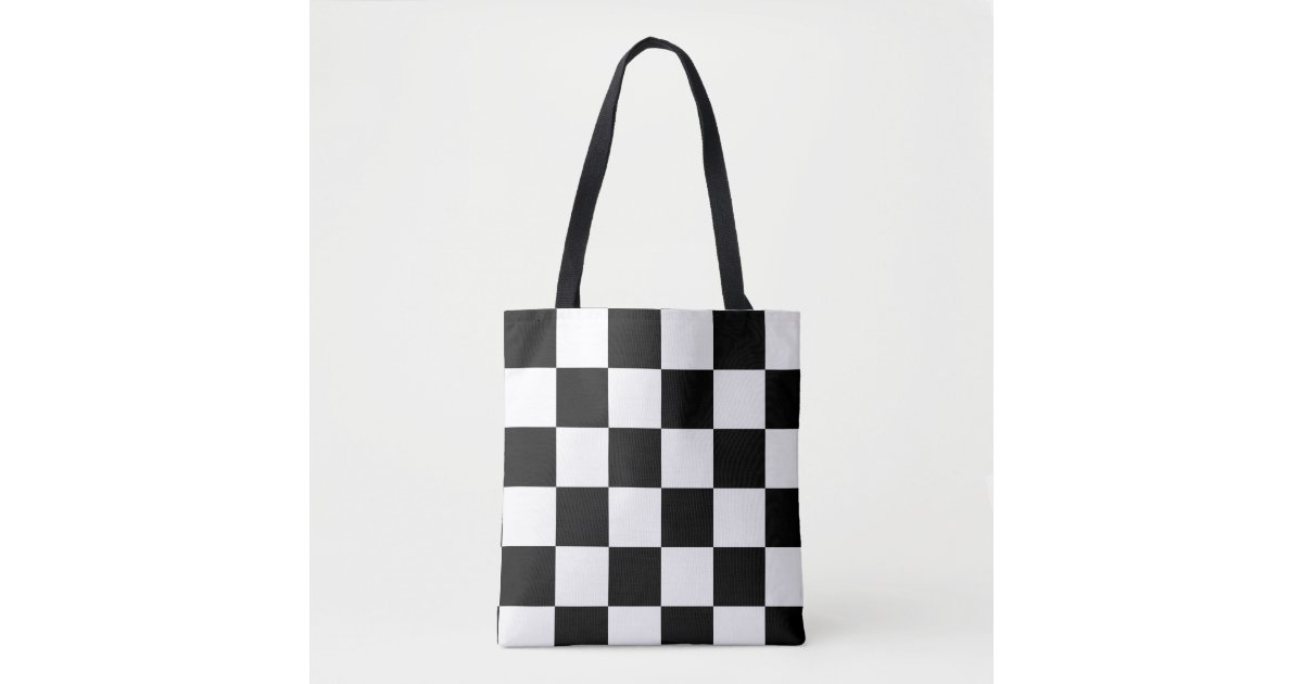 Black and White Checkered Pattern Tote Bag | Zazzle