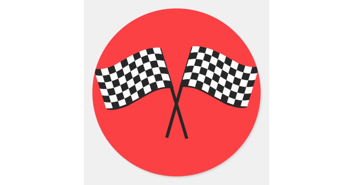 Black and White Checkered Racking Flags Racing Red Classic Round ...